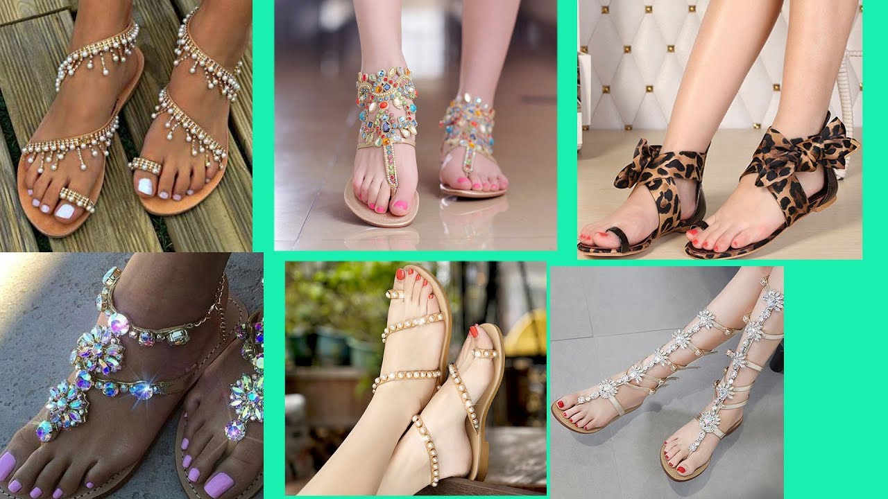 New Fancy Flat Sandals For Girls 2019 Youtube