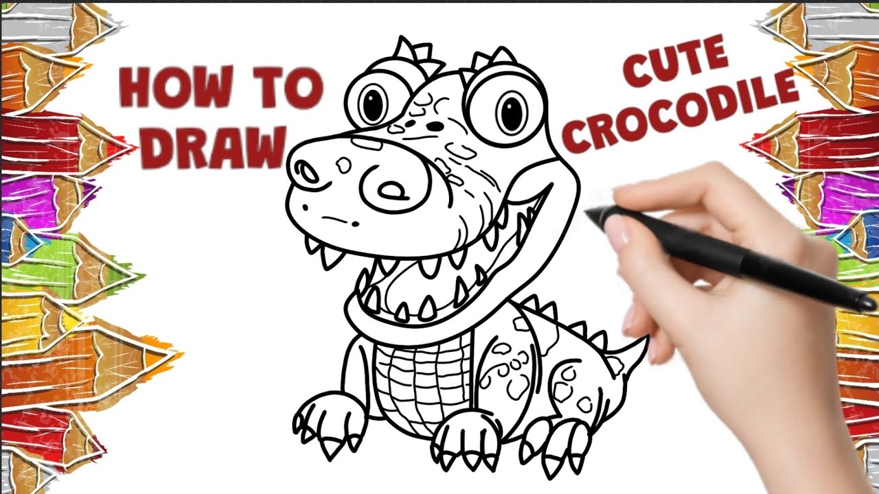 Learn How to Draw a Cute and Happy Crocodile: Easy Step-by-Step ...