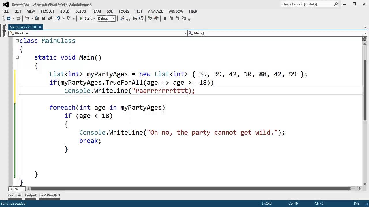 C# List TrueForAll - YouTube
