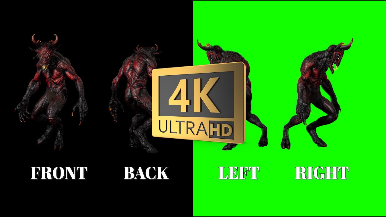 Embrace the Darkness: Best Free 4K Green Screen Hi-Res Demon V1 Walking ...
