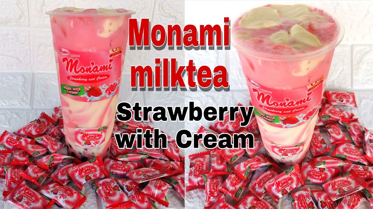 Monami milktea strawberry with Cream Cheese - YouTube