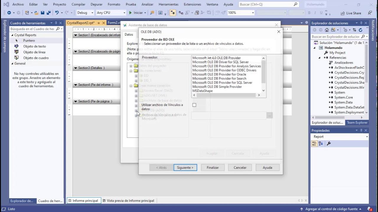 Conexion de SQL Server a Crystal Report en Visual Studio - YouTube