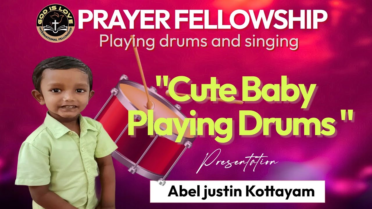 Cute Baby Playing Drums/ Malayalam Christian song/ Vocal - Abel Justin ...