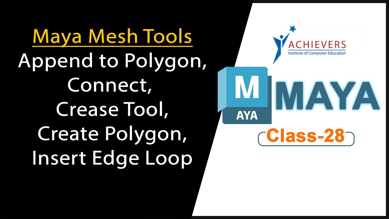 Maya Mesh Tools, Append to Polygon, Connect, Crease Tool, Create ...