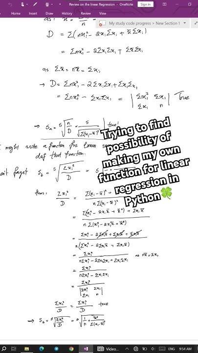 Finding a way to build my own python function for linear regression. #python #linearregression ...