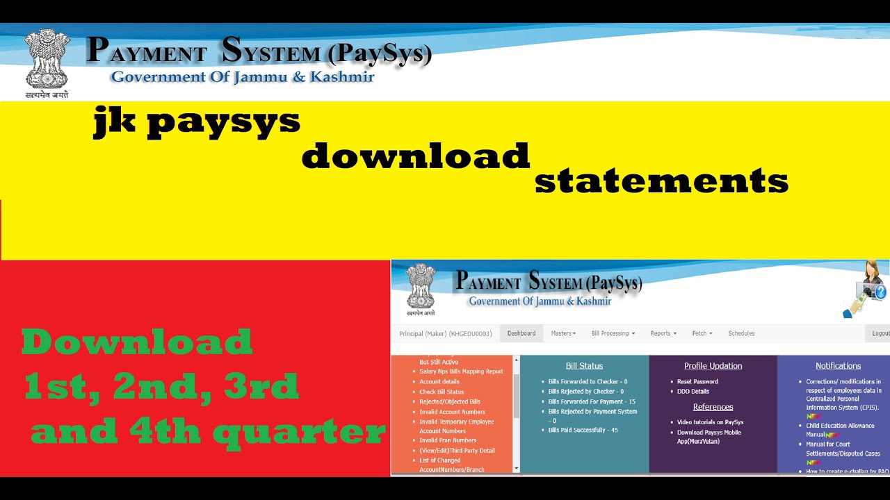 Download Quarter from jkpaysys | Download monthly Draw statements ...