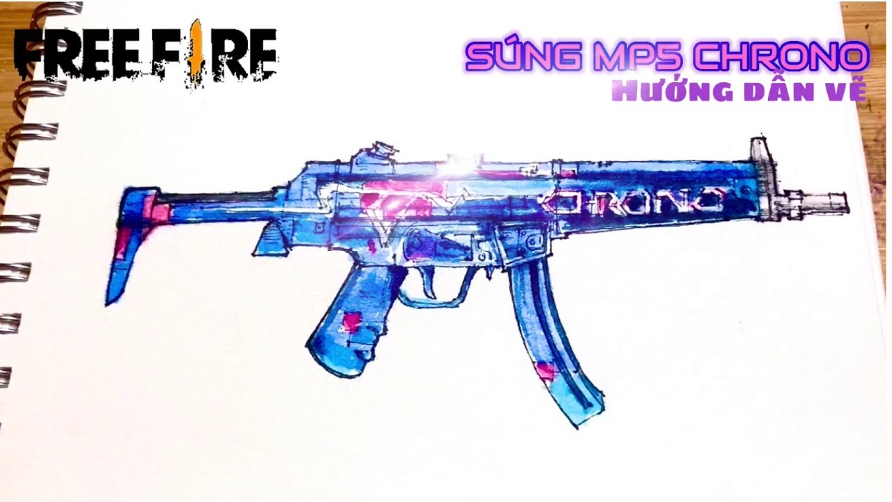 Hướng dẫn vẽ Skin MP5 CHRONO - Free fire | How to draw MP5 chrono - YouTube