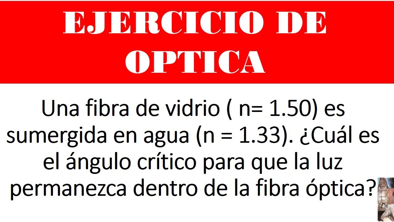 Ejercicio de Óptica. Ángulo crítico - YouTube