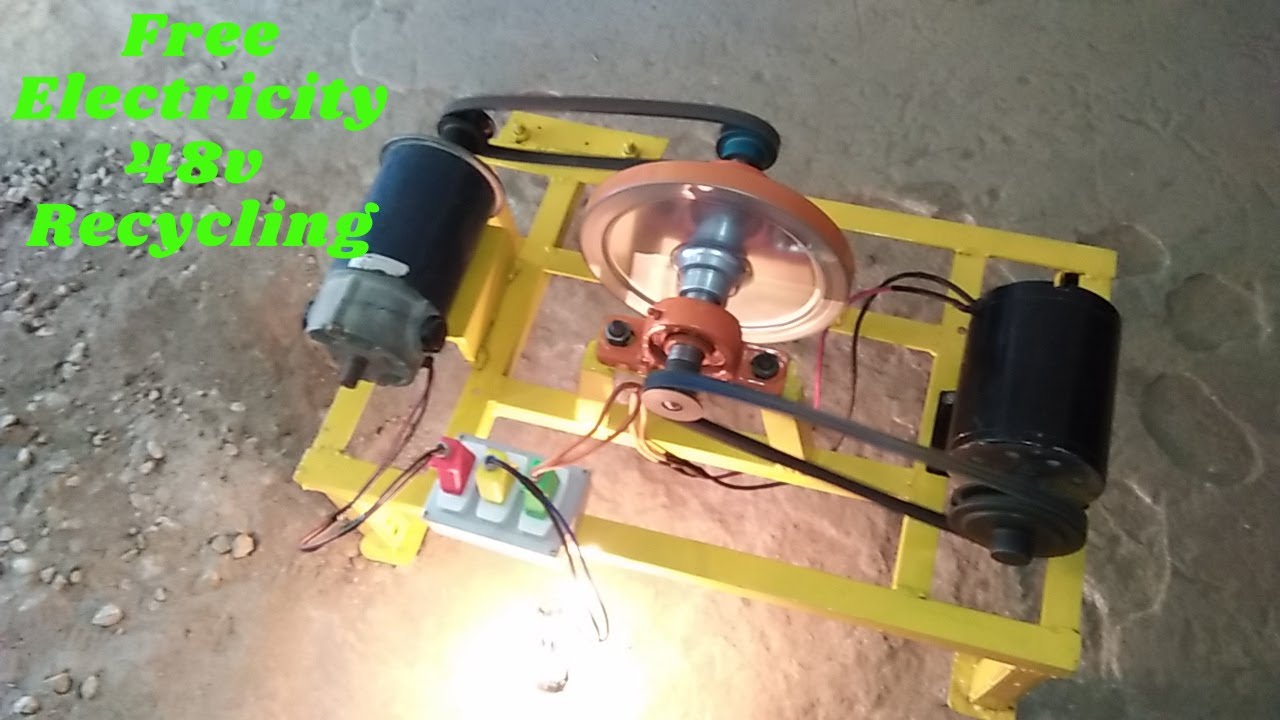 Free Electricity 48v Recycling From Motor & Alternator 100% Free Energy ...
