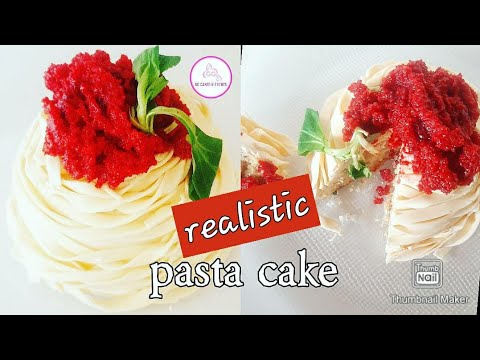 Realistic Pasta cake (How to make a cake look like a pasta) - YouTube
