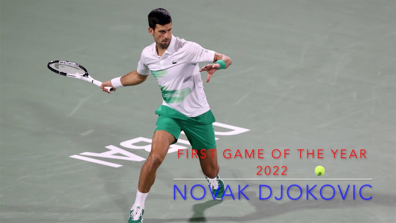Novak Djokovic first game of the year at the Dubai Duty Free Tennis ...