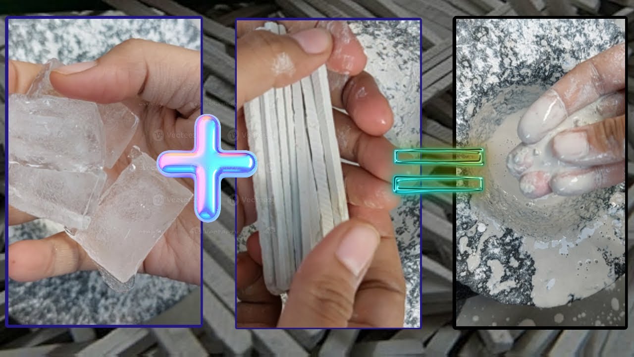 Slate Pencil + ICE Cubes Crush Paste ASMR - YouTube