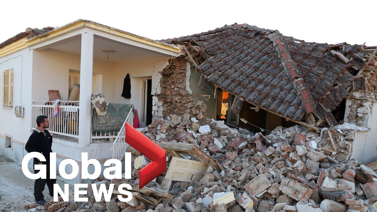 Drone footage shows damaged buildings after powerful earthquake in ...