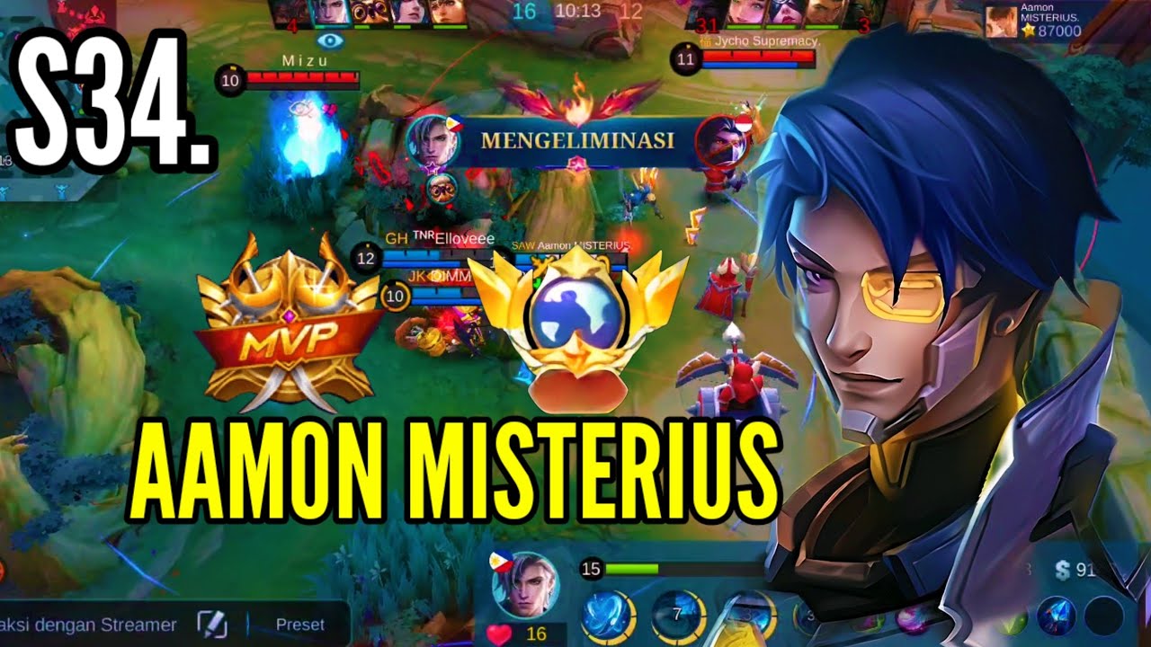 TUTORIAL MEMAKAI HERO AAMON DI AKHIR SEASON | PERFECT TOP GLOBAL AAMON ...