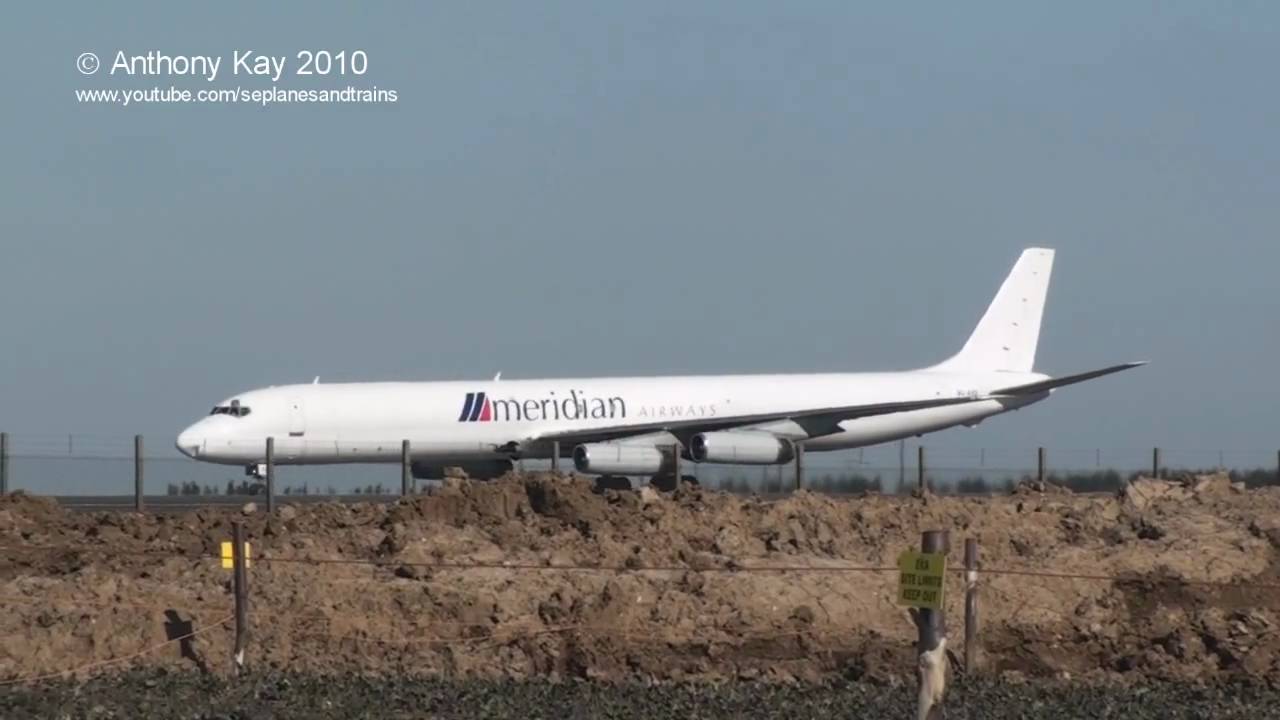 9G-AXD Meridian Airways DC-8-63F - YouTube