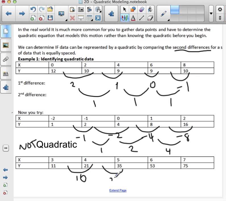 2D lesson on Quadratic modeling - YouTube
