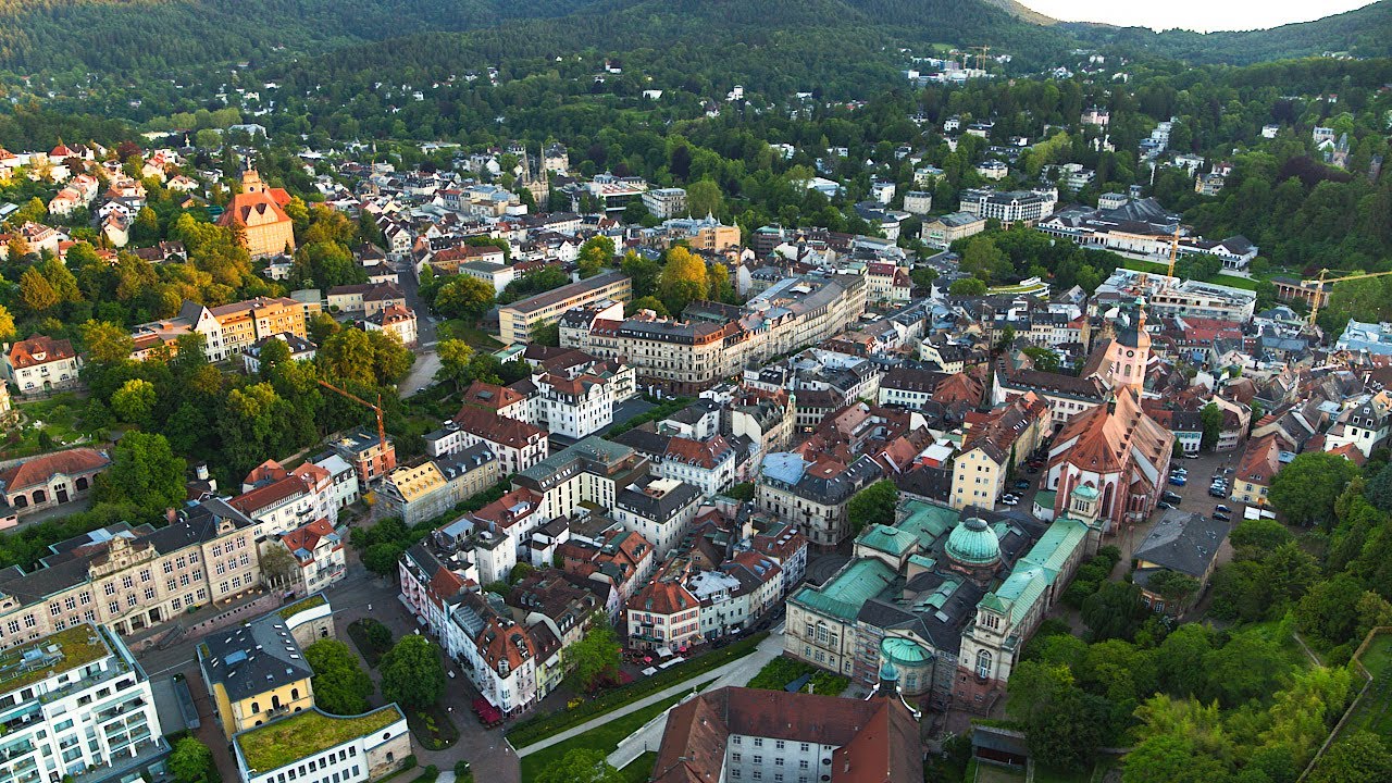 Beautiful city center Baden Baden | Aerial (4K) - YouTube
