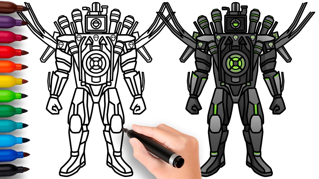 CARA MENGGAMBAR UPGRADED SONAR TITAN | Skibidi Toilet Wars - Menggambar ...