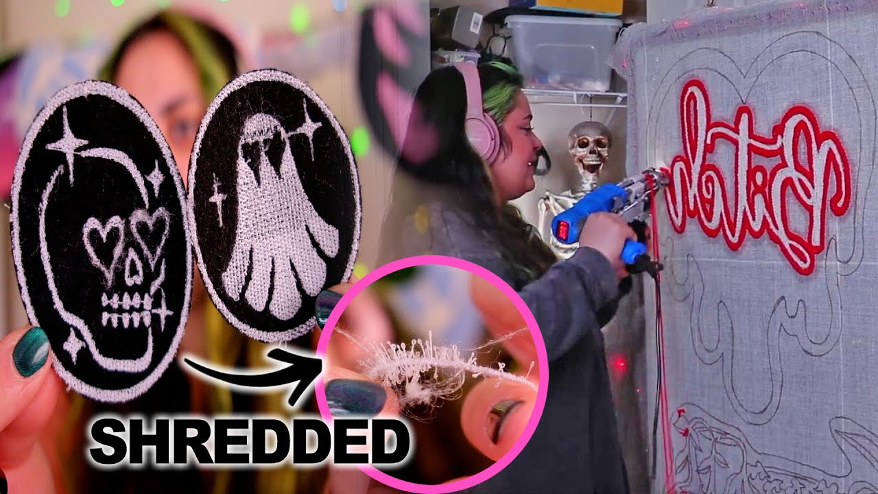 Tufting a Profanity Rug... 😈 Ruined Embroidery Patches? New Frame of ...