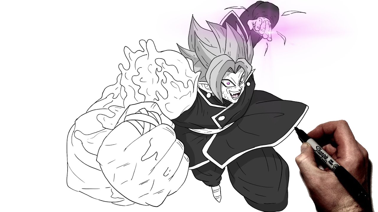 How To Draw Fused Half Corrupted Zamasu | Step By Step | Dragon Ball ...