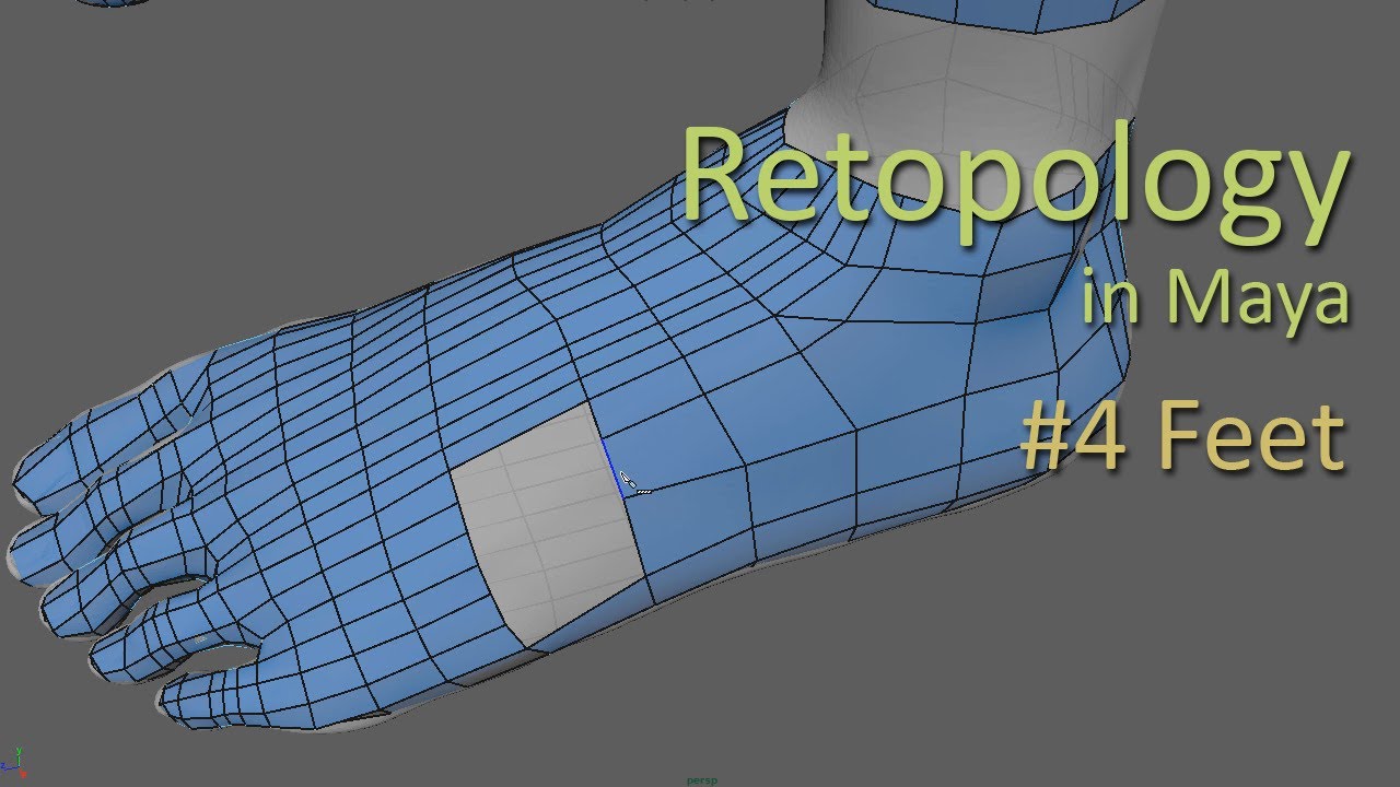 [Retopology] Quad Draw A Female 3D Model in Maya #4 Feet - YouTube