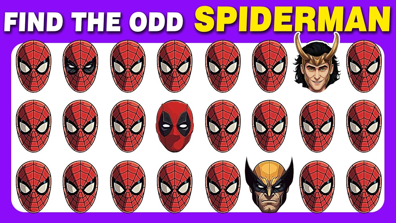 Find The Odd Spiderman - Marvel Superhero Edition Quiz - YouTube