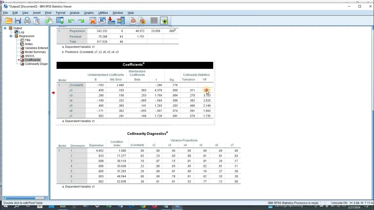 Check Multicollinearity in SPSS | Multiple Linear Regression - YouTube