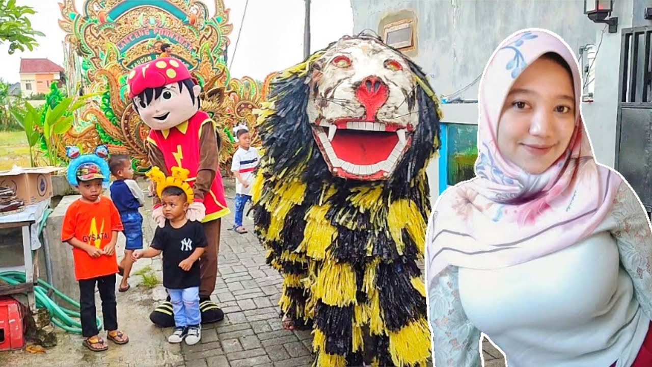 Badut BoBoiBoy joget lucu bersama Cewek cantik dan Can Macanan # ...