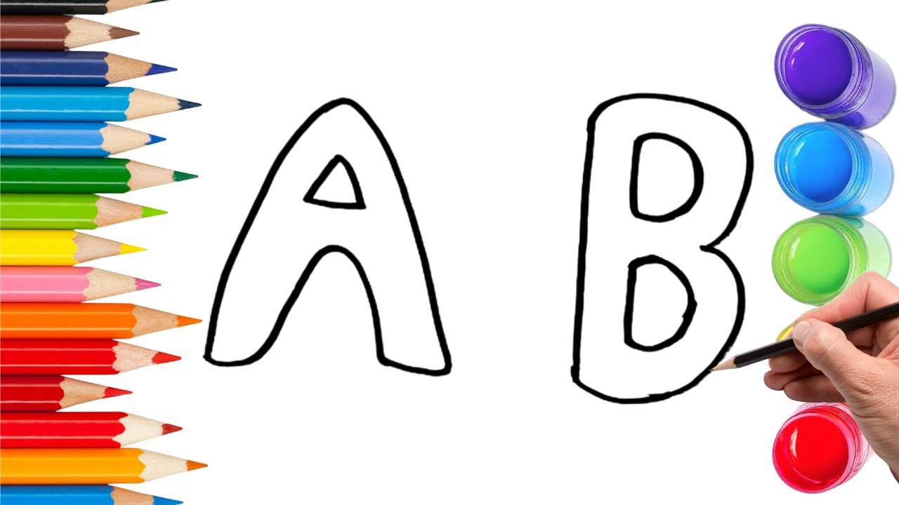 How To Draw cute alphabets Drawing, Painting & Coloring For Kids and ...