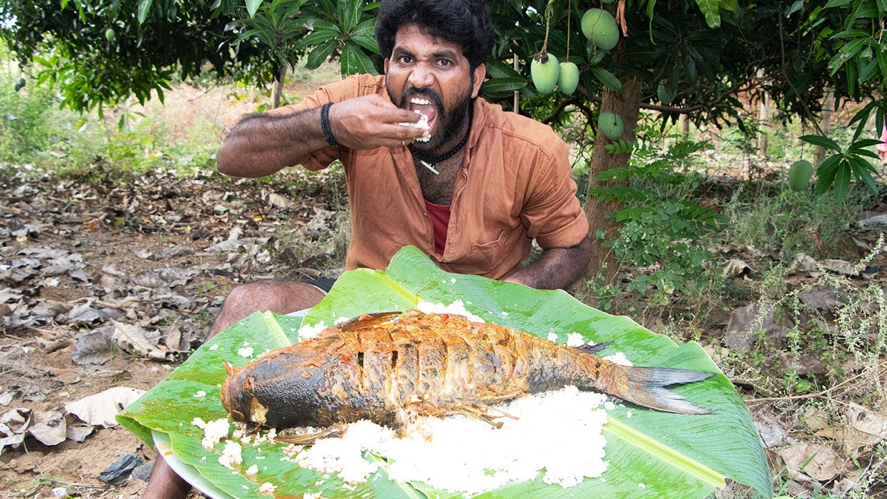 10 KG Big SIZE FISH COOKING & EATING IN Village Style || ONE MAN ...