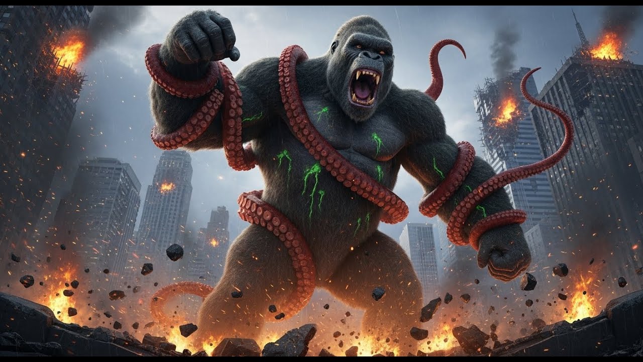 King Kong vs Giant Octopus | The Ultimate Monster Fight in a Ruined ...