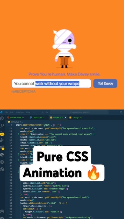 Make Davey Smile CAPTCHA CSS Animation - YouTube