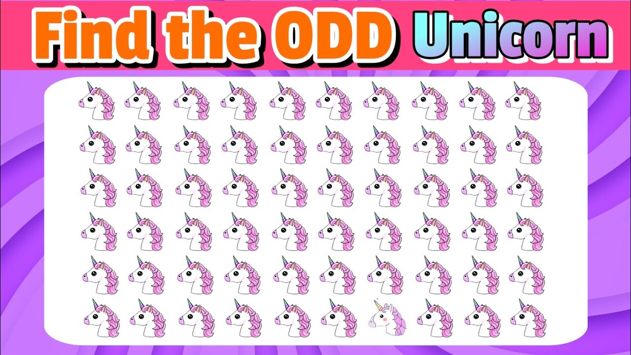 ODD UNICORN 🦄🌈 Find the ODD One Out | Unicorn emoji Quiz | Easy ...