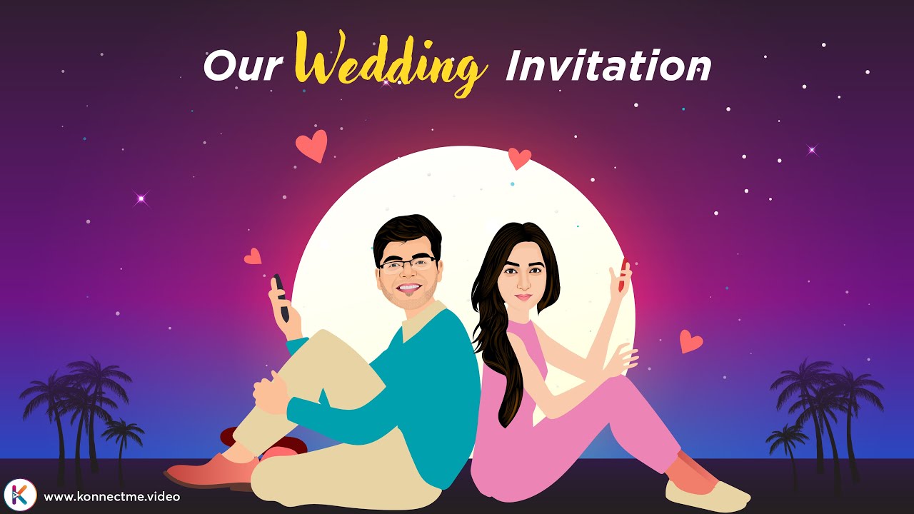 Caricature Wedding Invitation Video with Story | Cartoon Save the Date ...