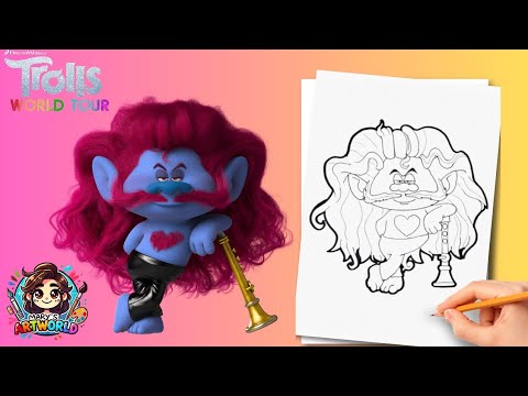 How to Draw Chaz | Trolls World Tour Characters Drawing Easy - YouTube
