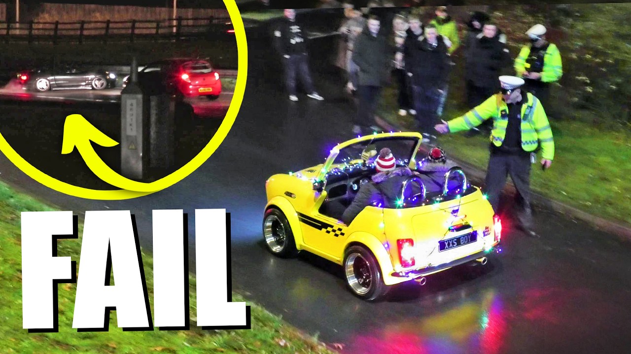 Mazda MX5 SPINS OUT Leaving Police Overrun Car Meet! - YouTube