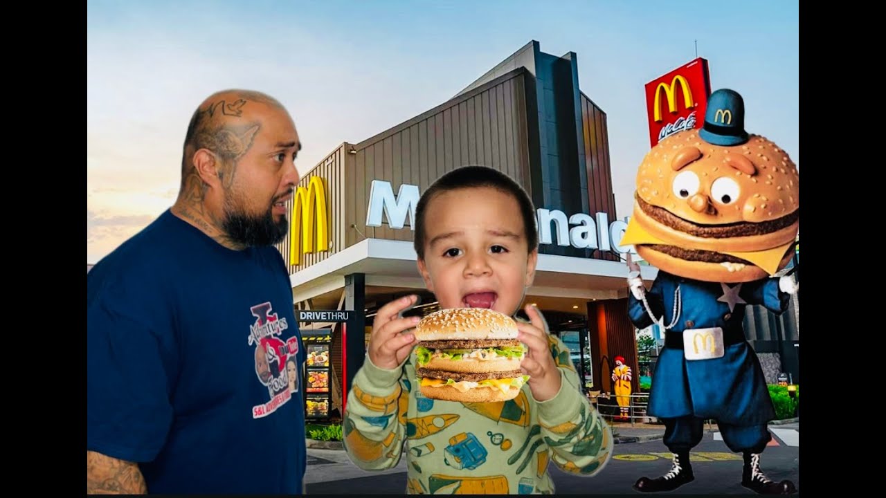 My 3 Year Old Grandson Eating A Big Mac! - YouTube