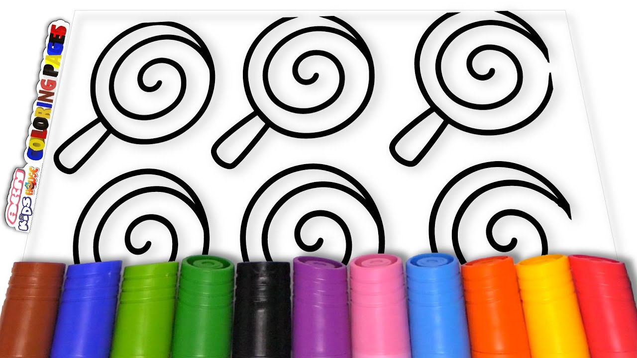 🍭 Lollipop Coloring Book for Baby / Akn Kids House - YouTube