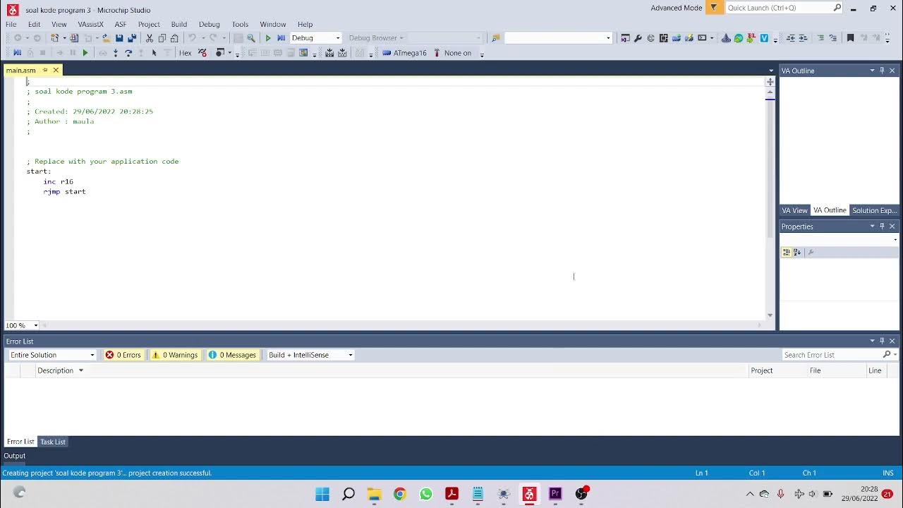 TUTORIAL MEMBUAT KODE PROGRAM ATMEGA16 DI ATMEL STUDIO - YouTube