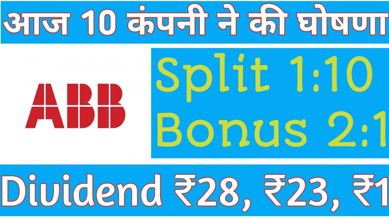 ABB • BAJAJ • 10 Shares • Declared High Dividend, Bonus & Split With Ex Date's - YouTube