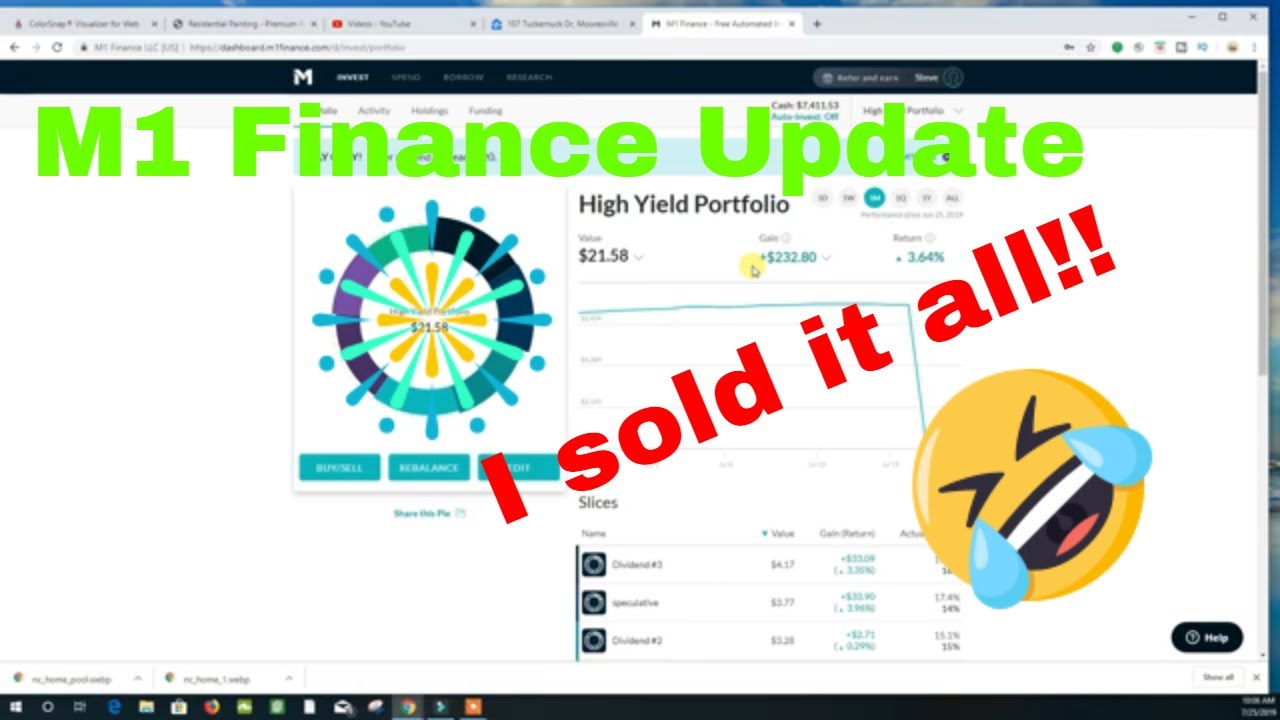 M1 Finance Portfolio Update and review ~ I sold it all - YouTube