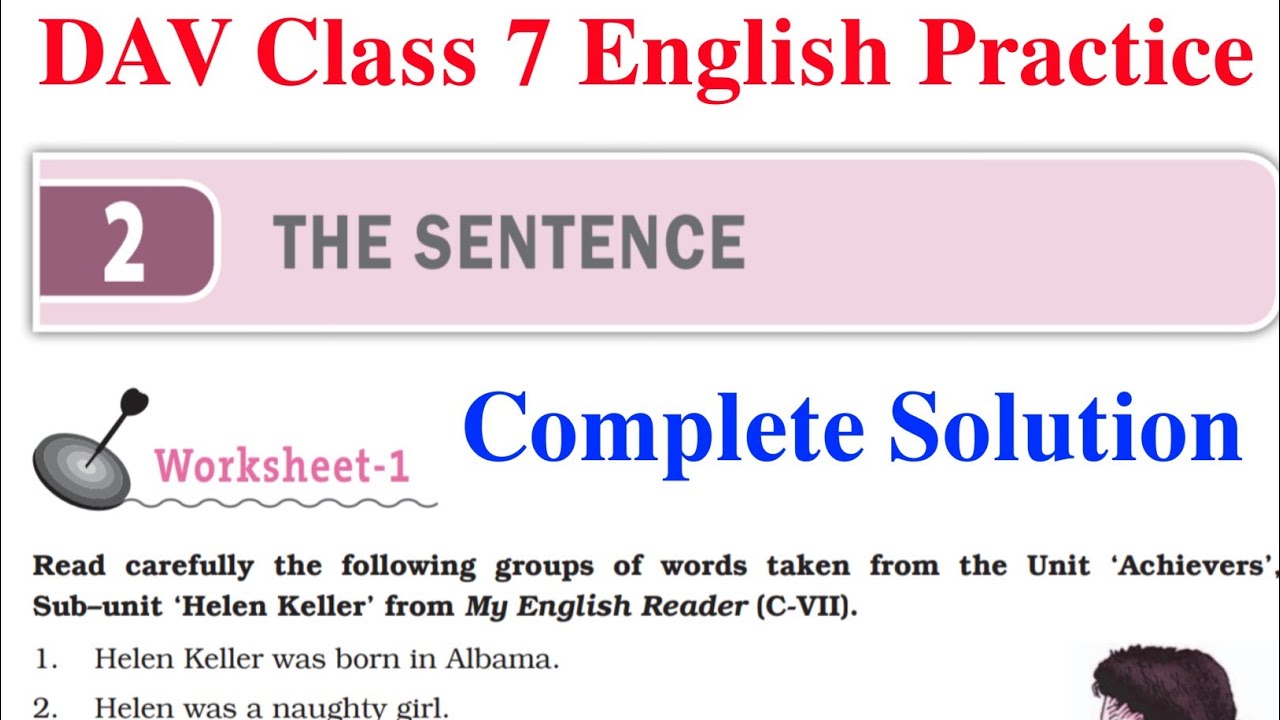 Dav Class 7 English Practice Chapter 2 Solution | The Sentence Solution ...