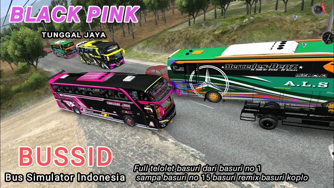 BUSSID TELOLET BASURI BLACK PINK BUS TUNGGAL JAYA | Bus Simulator ...