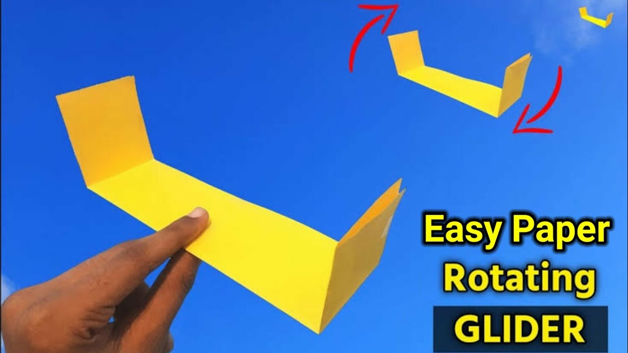 how to make easy paper rotating glider, how to make paper toy, how to ...