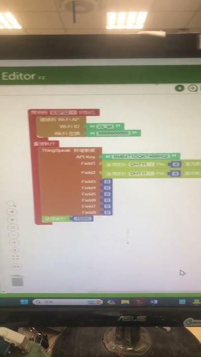 Esp32 dht11 thingspeak real time data display blockly code - YouTube