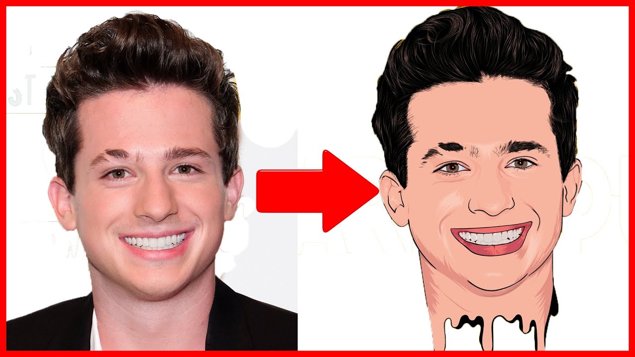 cartoon portraits drawing Charlie Puth Drawing Adobe Illustrator by ...