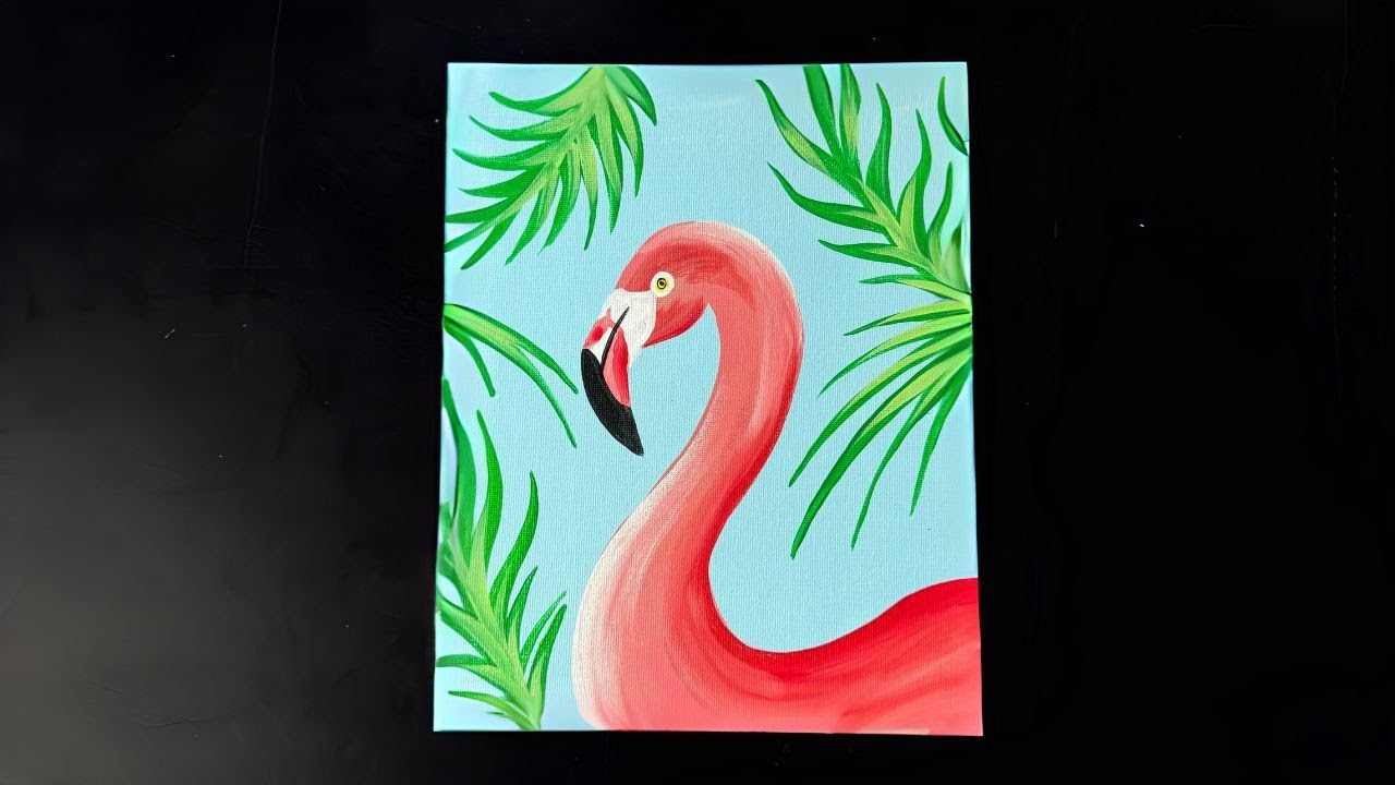 Easy Flamingo Painting Tutorial for Beginners - YouTube