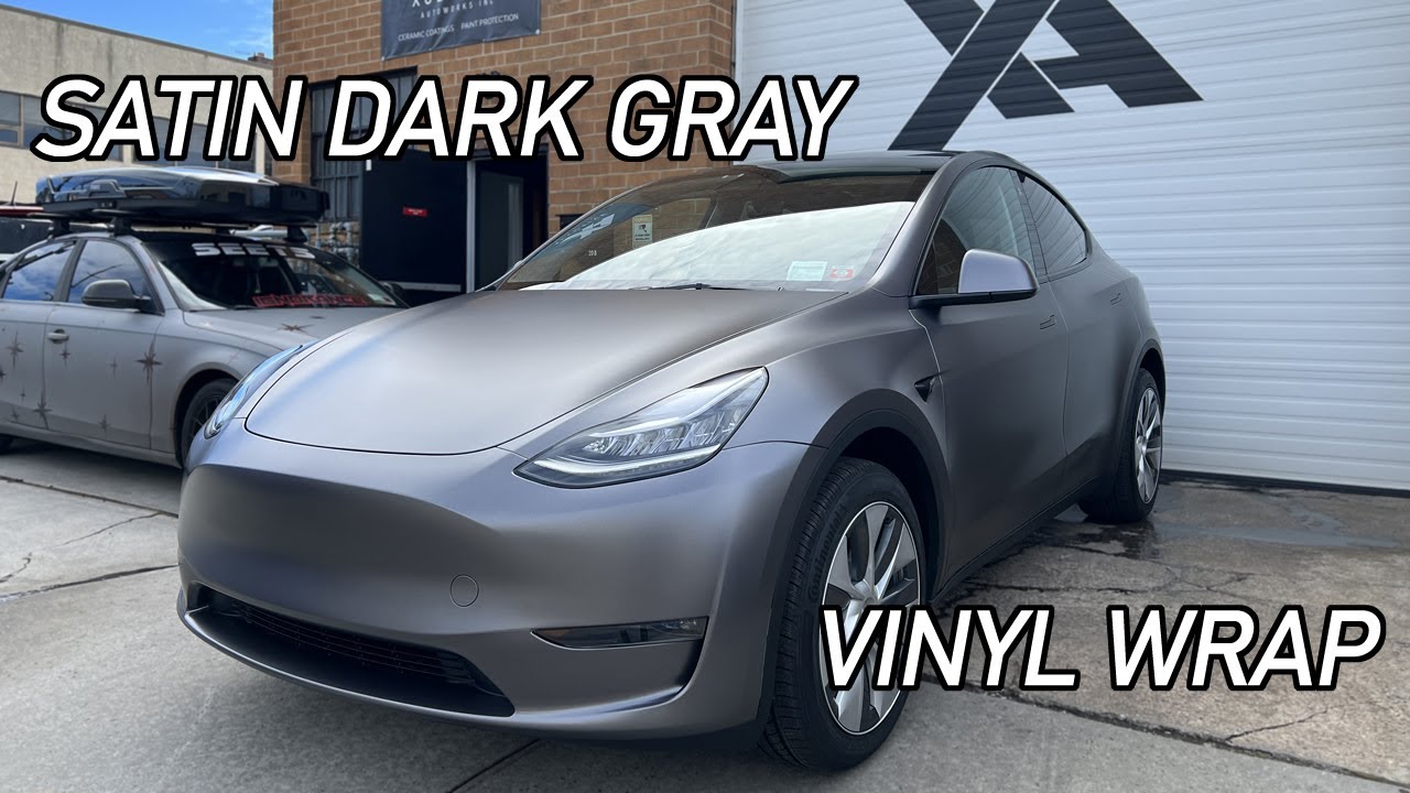 Model Y vinyl wrapped in 2080 Satin Dark Gray by Xclusive Autoworks ...