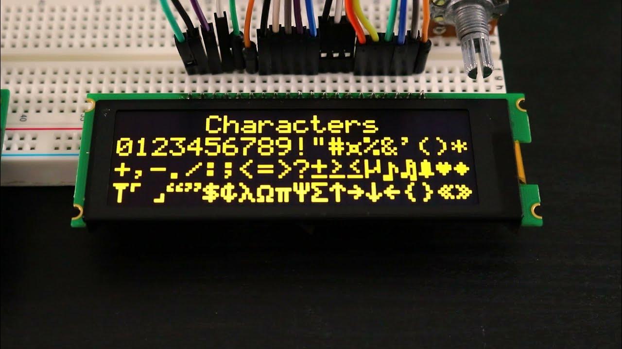 4x20 Character OLED Display (NHD-0420CW-AY3) - YouTube