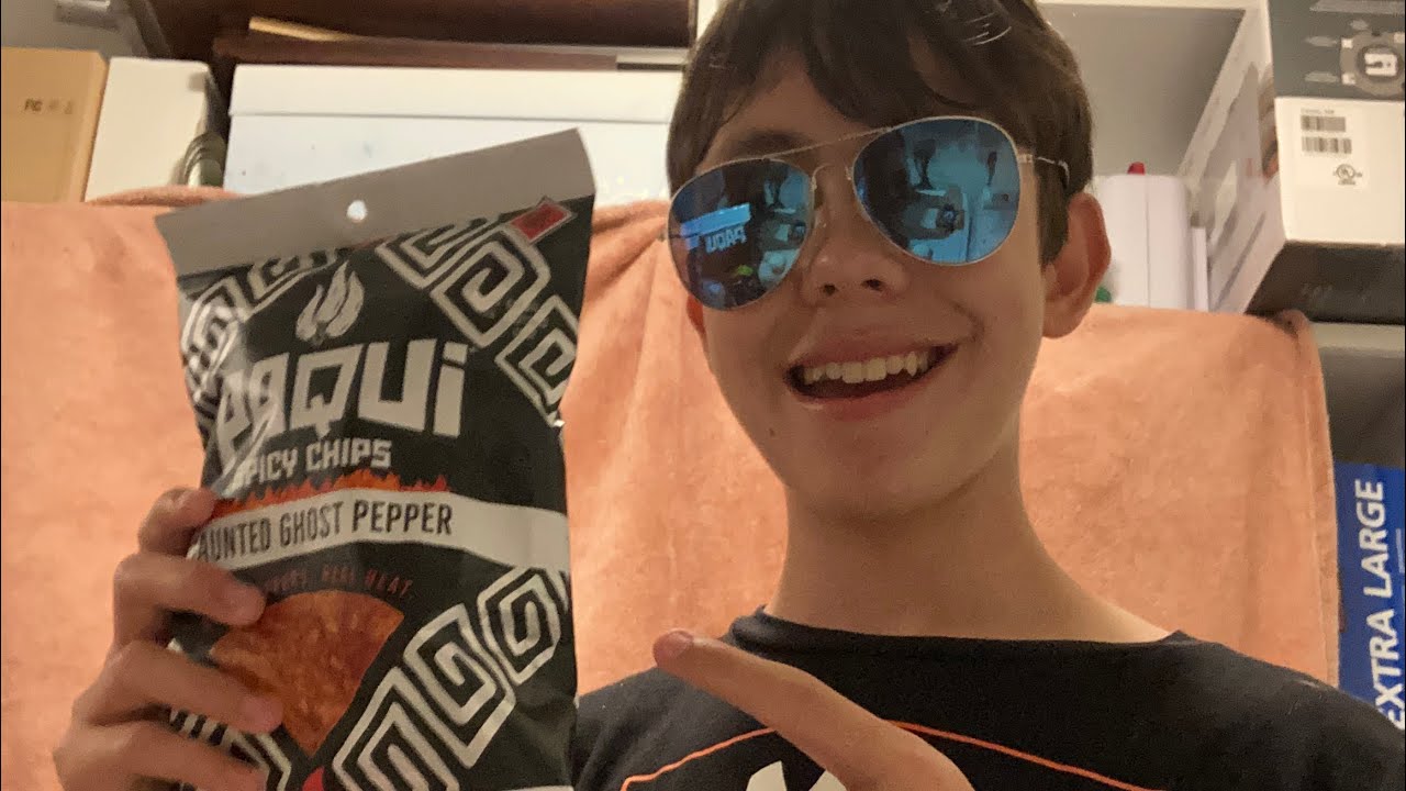 Eating Haunted Ghost Pepper Chips! REVIEW - YouTube